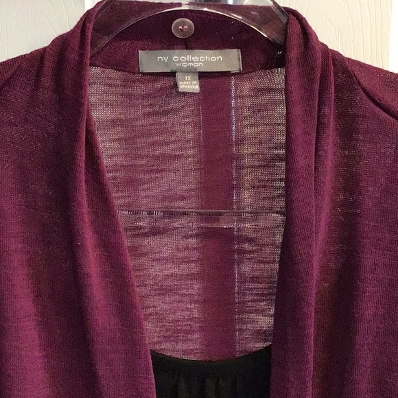NY Collection | Tops | Ny Collection Woman X Faux 2fer Purple And Black ...